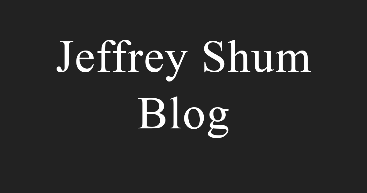 Jeffrey Shum - Blog